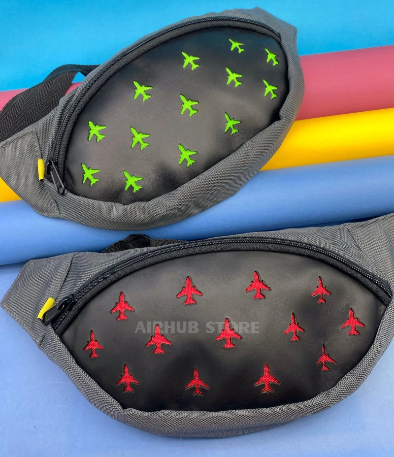 Aviation Belt bag with airplanes